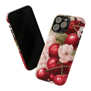 Red Cherries Tough Phone Case, Fruit Phone Cover, Tropical Phone Case ...