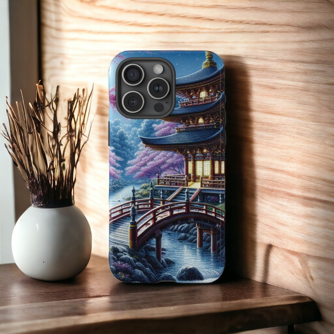 Japanese Zen Garden Magsafe Case, Asian Landscape Case, Pagoda ...