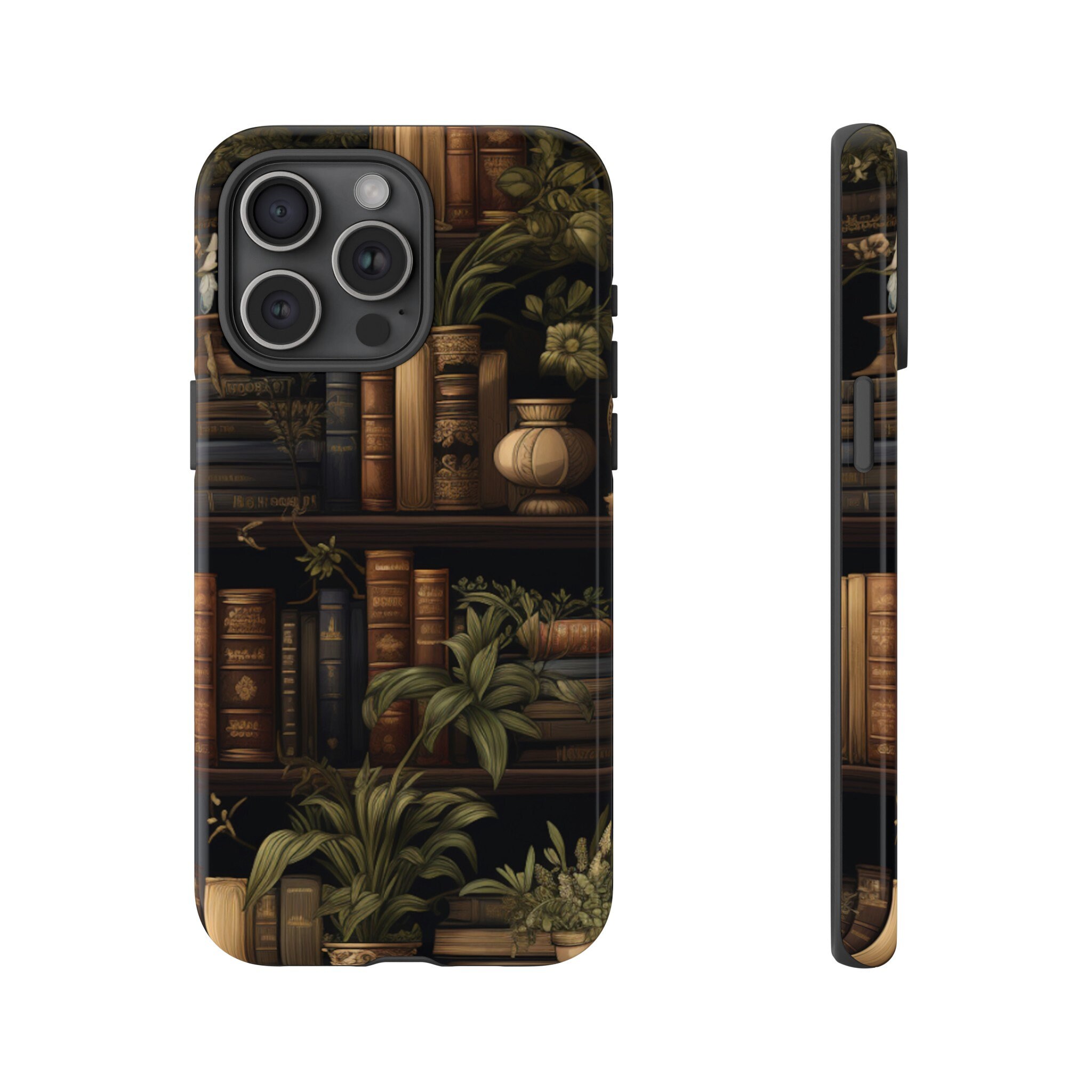 Antique Bookshelf Tough Phone Case, Textbook Bookcase Phone Cover ...
