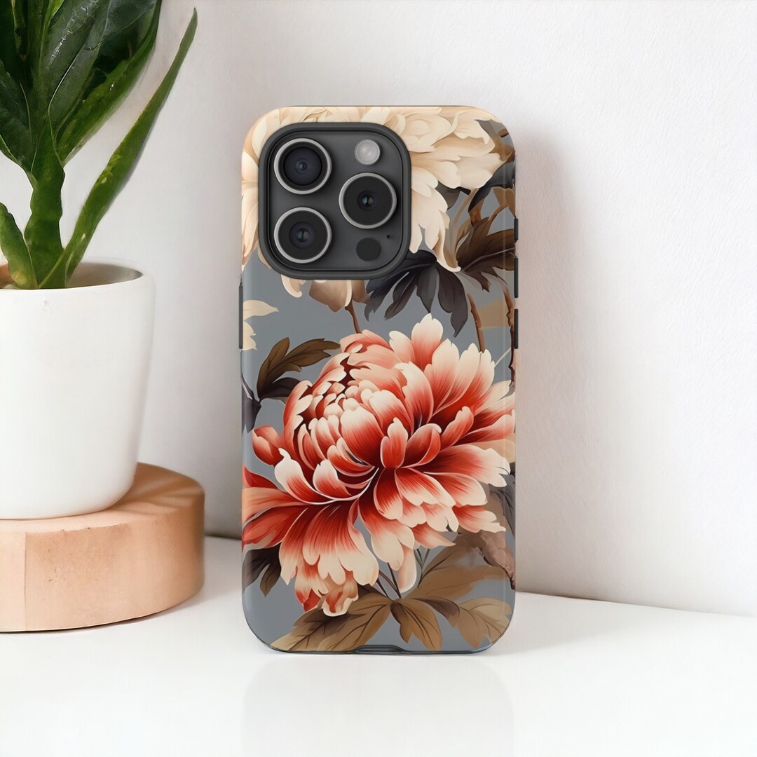 Pink Peonies Tough Phone Case, Chinese New Year Phone Cover, Impact ...