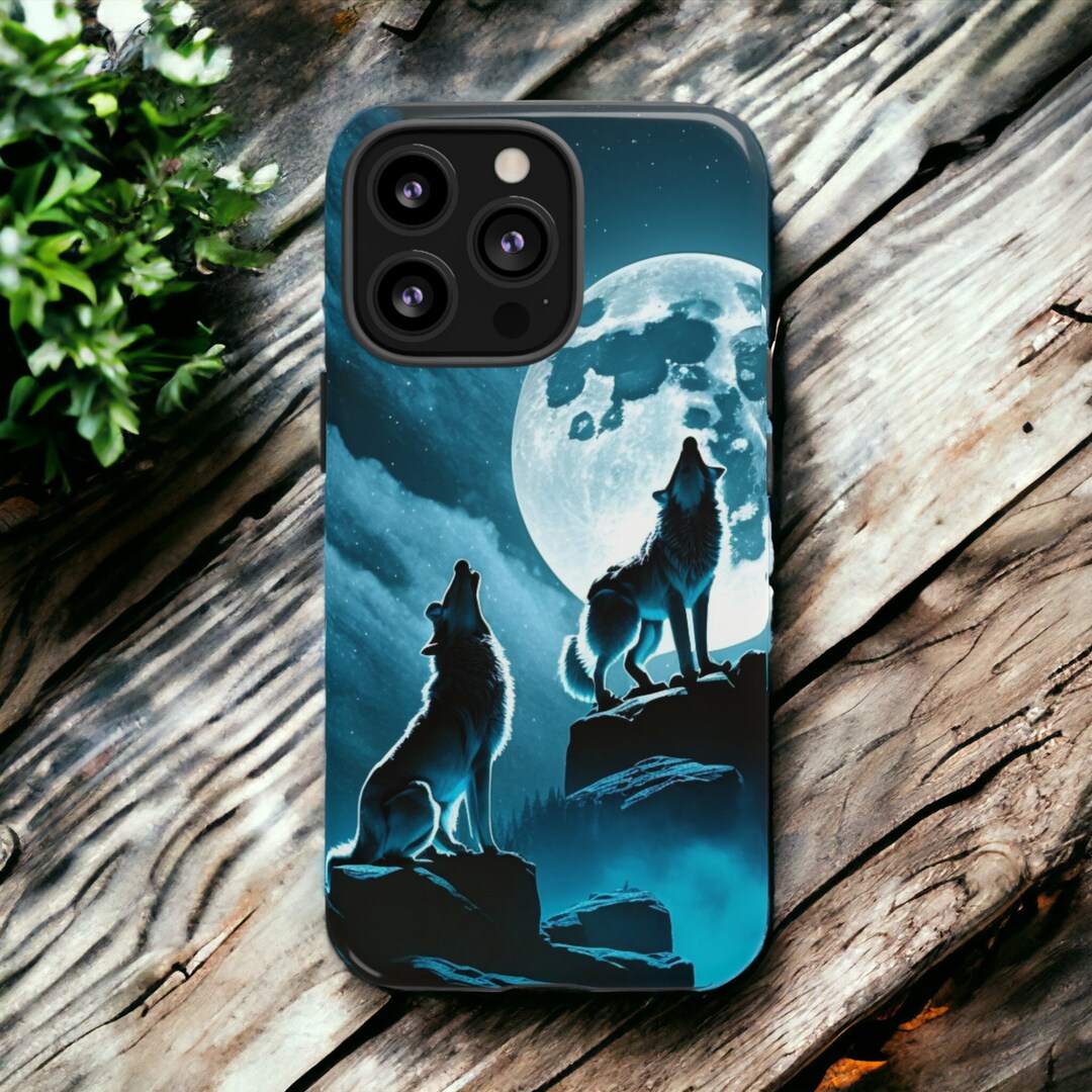 Howling Wolves Tough Case, Moon Case, Nature Lover Aesthetic Phone ...