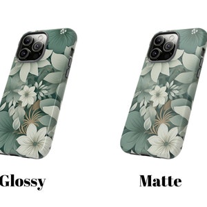 Sage Green Wildflowers Tough Phone Case, Watercolor Floral Aesthetic ...