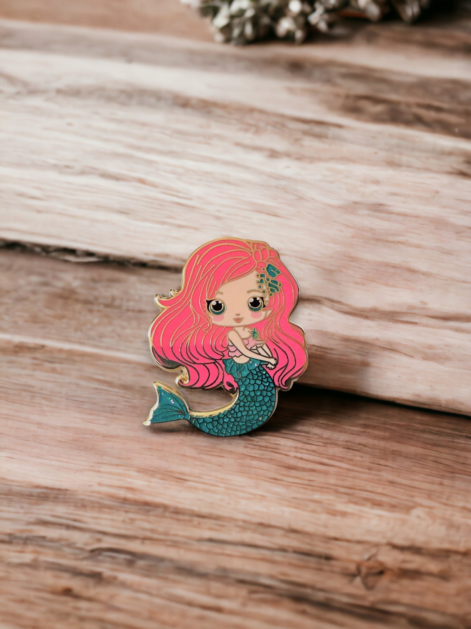 Kawaii Mermaid Enamel Pin, Cute Cartoon Lapel Pin, Mermaid Art Pin ...