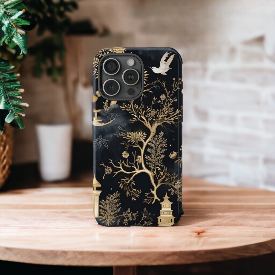 Chinese Art Tough Case, Golden Trees Phone Case, Minimalist Zen Phone ...