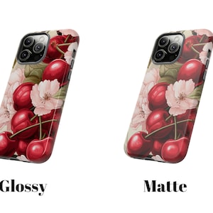 Red Cherries Tough Phone Case, Fruit Phone Cover, Tropical Phone Case ...