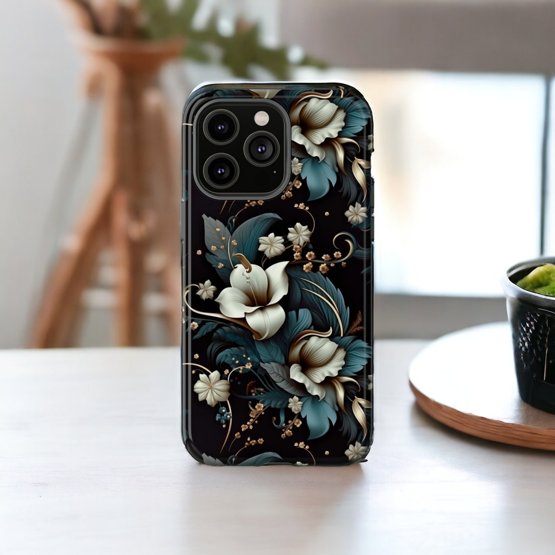 3d Gothic Lily Flowers Tough Phone Case, Floral Phone Cover, Trendy ...