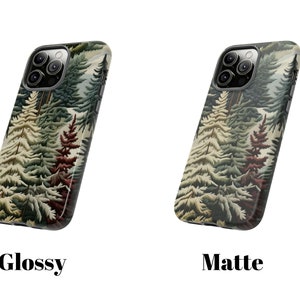 Pine Trees Tough Case, Green Forest Phone Case, Botanical Scenery ...