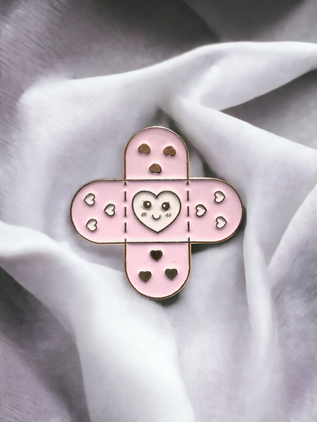 Kawaii Bandaid Enamel Pin, Cute Cartoon Lapel Pin, Bandaid Art Pin ...