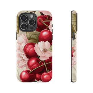Red Cherries Tough Phone Case, Fruit Phone Cover, Tropical Phone Case ...