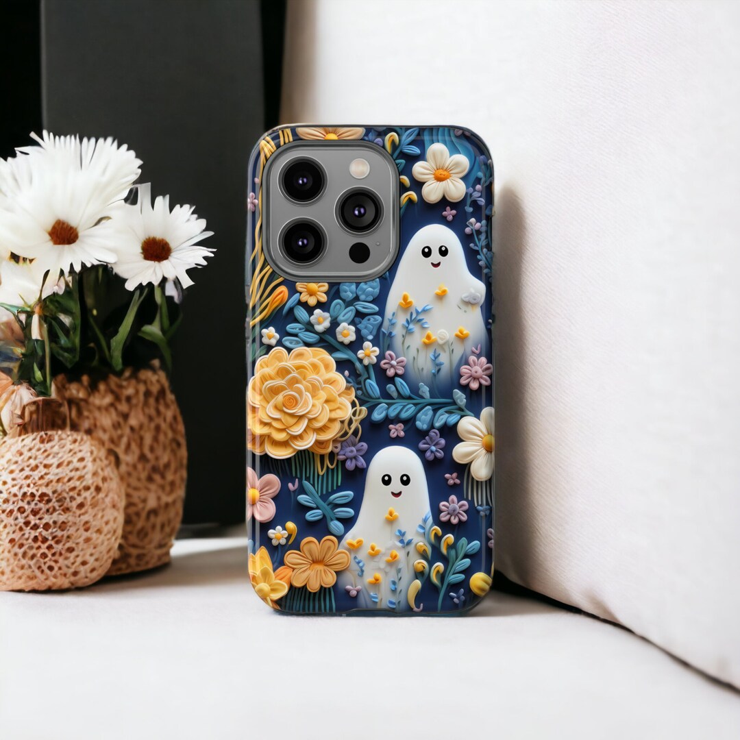 Halloween Ghost Print Tough Phone Case, Spooky Phone Cover, Trendy ...