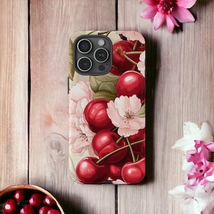 Red Cherries Tough Phone Case, Fruit Phone Cover, Tropical Phone Case ...