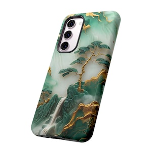 Asian Jade Carving Tough Case, Landscape Scenery Art Phone Case ...