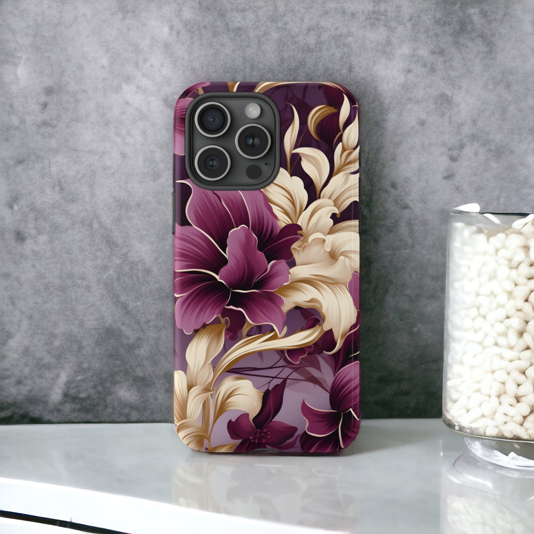 Purple Orchid Flowers Magsafe Phone Case, Spring Blooms Floral Phone ...