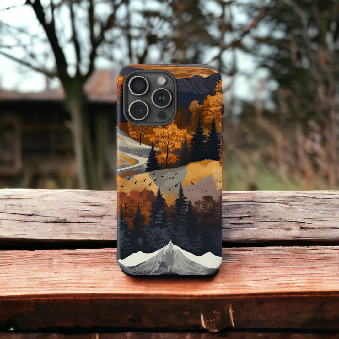 Autumn Forest Tough Case, Fall Mountain Forest Phone Case, Nature ...