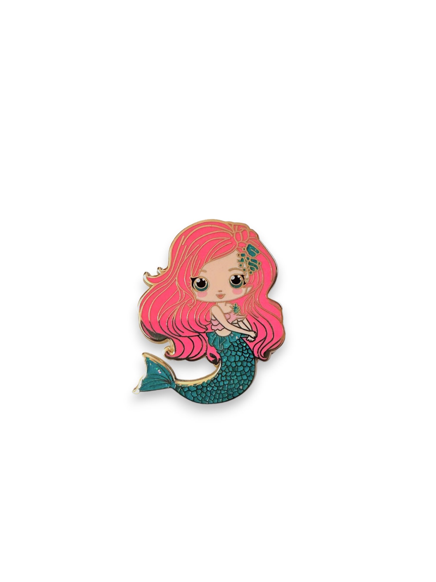 Kawaii Mermaid Enamel Pin, Cute Cartoon Lapel Pin, Mermaid Art Pin ...