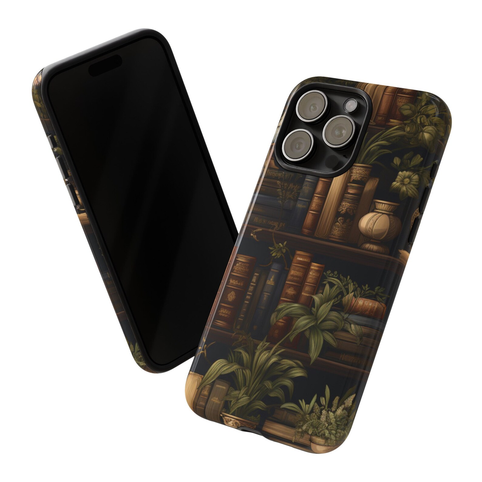 Antique Bookshelf Tough Phone Case, Textbook Bookcase Phone Cover ...