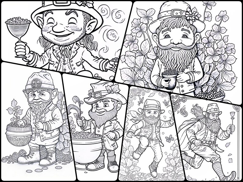 St. Patrick's Day, Cute Leprechaun Coloring Pages ,printable Pdf ...