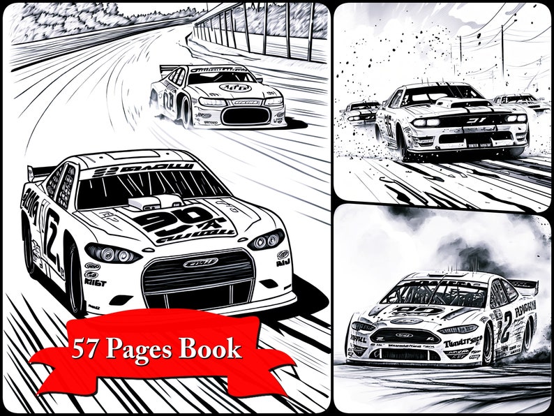 Race Car Coloring Pages for Adults:printable Sheets to Color and Print ...