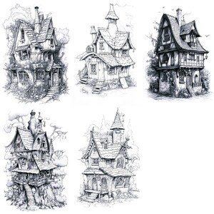 Witches Cottage Coloring Book for Fans of the Magical and - Etsy