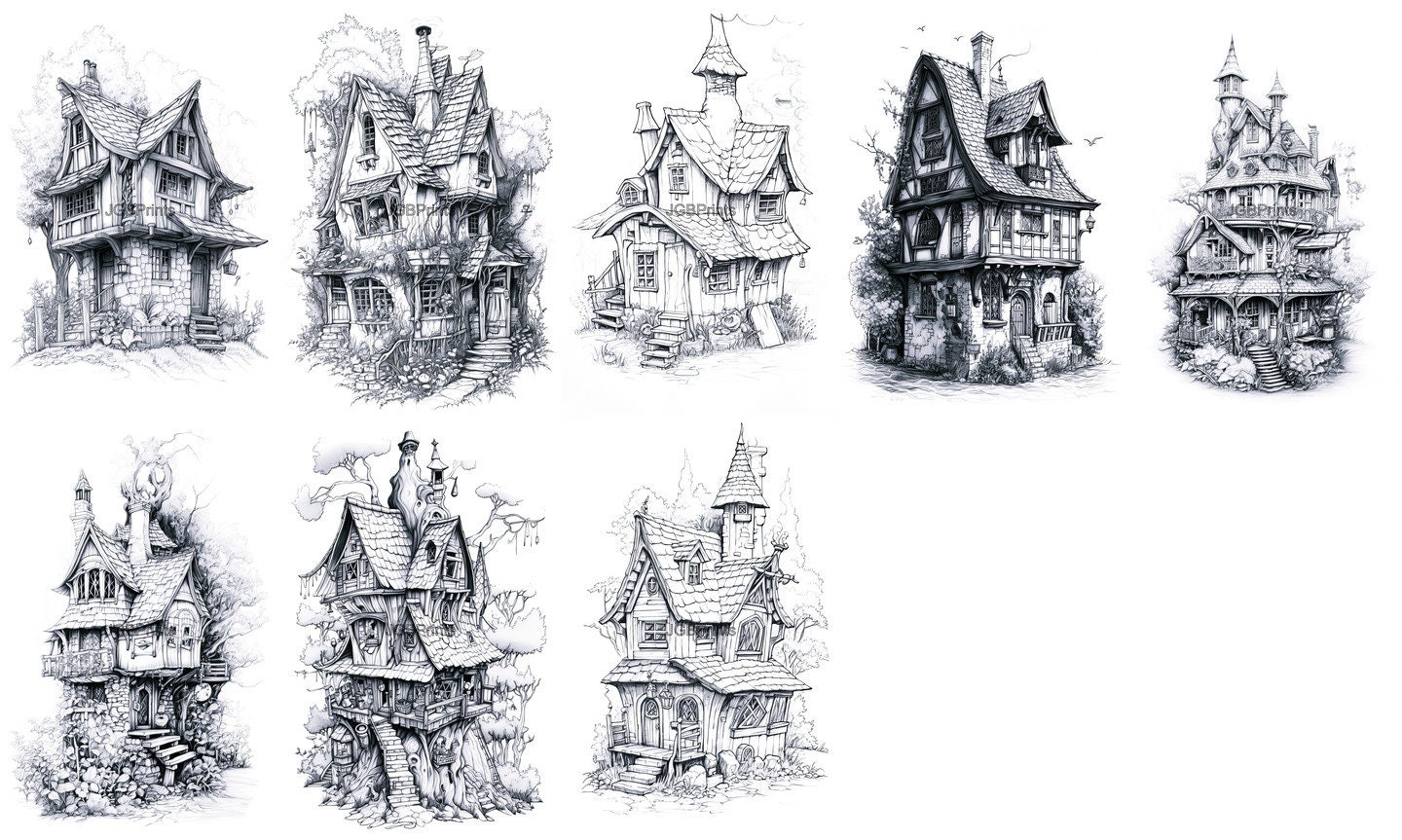Witches Cottage Coloring Book for Fans of the Magical and - Etsy