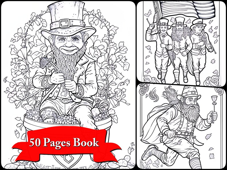 St. Patrick's Day, Cute Leprechaun Coloring Pages ,printable Pdf ...