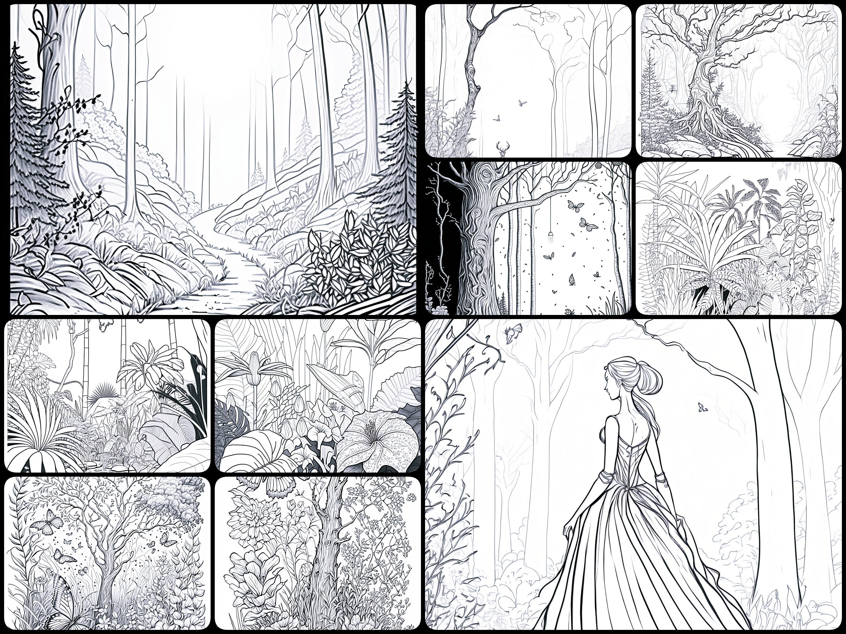 Calming Nature Coloring Pages for Adults Printable and Relaxing Designs ...