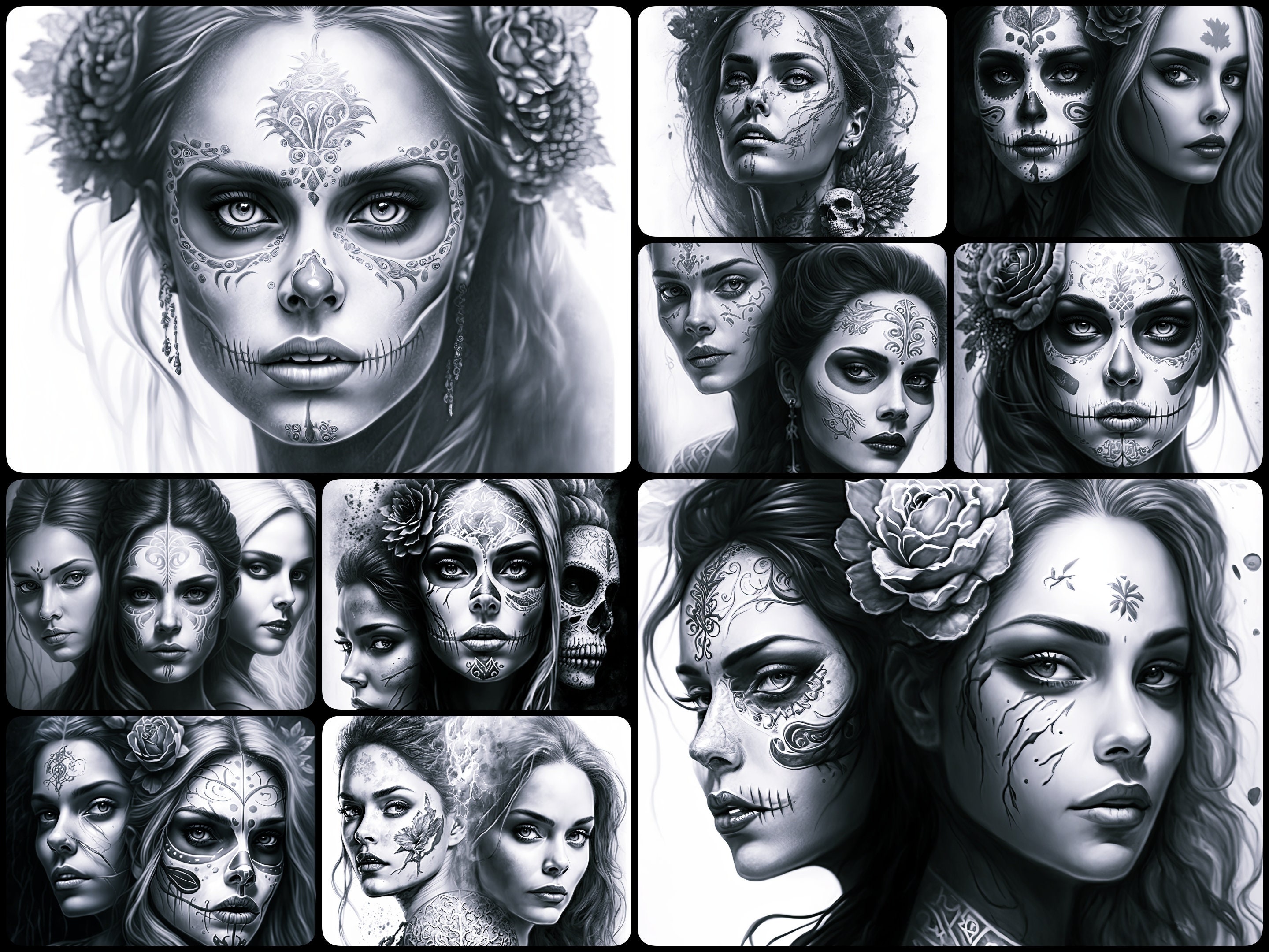 Life an Death Beautiful Girl Adult Coloring Sheet,unique Adult Coloring ...