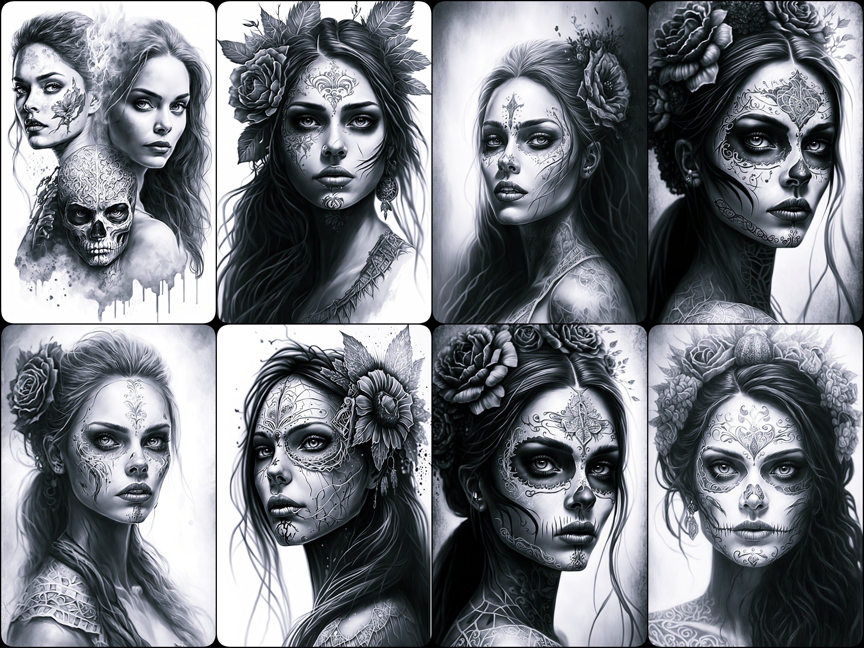 25 Pages of La Catrina Angel Day of the Dead Beautiful Girl Adult ...