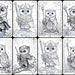 Relaxing Whimsical Owl Creatures Coloring Book for Adults grayscale ...