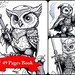 Relaxing Whimsical Owl Creatures Coloring Book for Adults grayscale ...