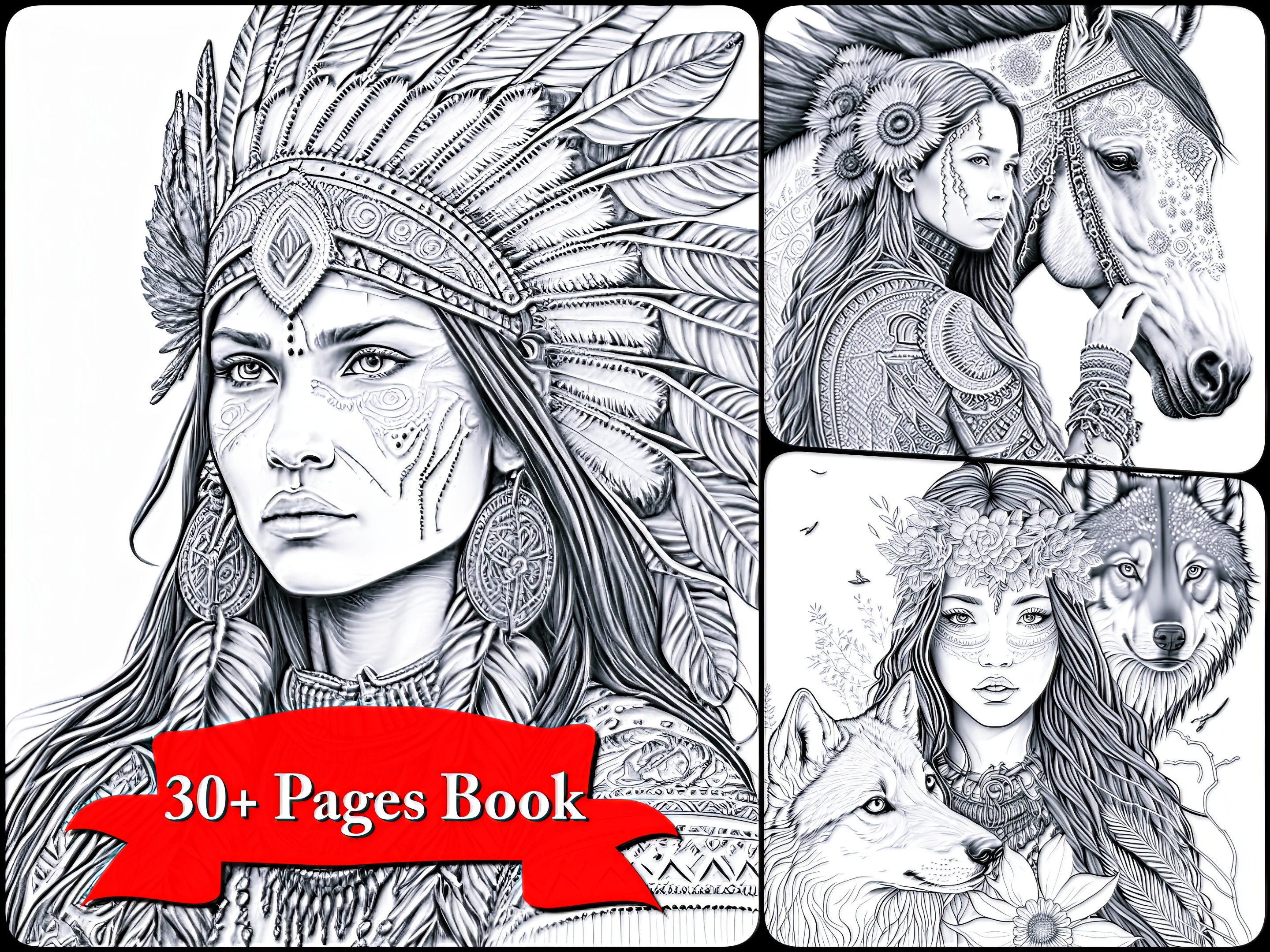 Realistic Indian Coloring Page