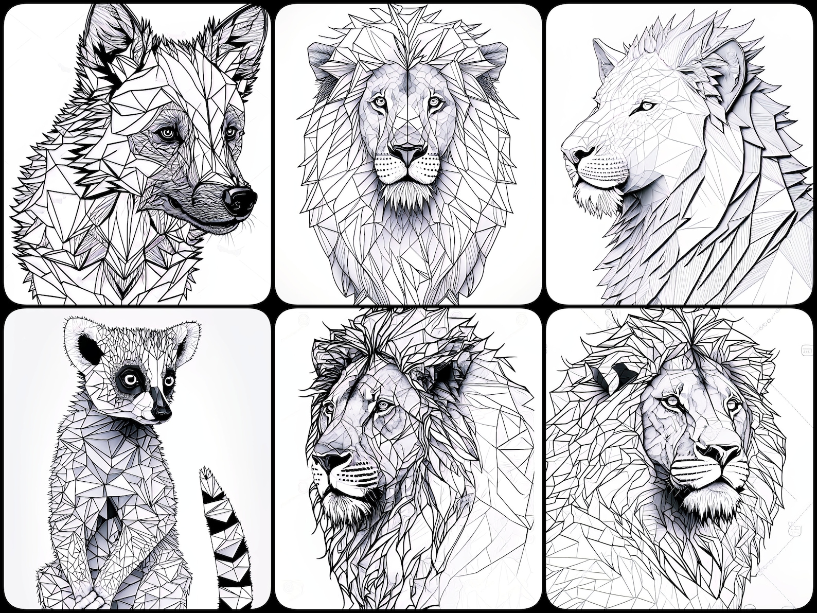 Animal Line Art for Coloring: PDF Digital Downloads, Get Creative With ...