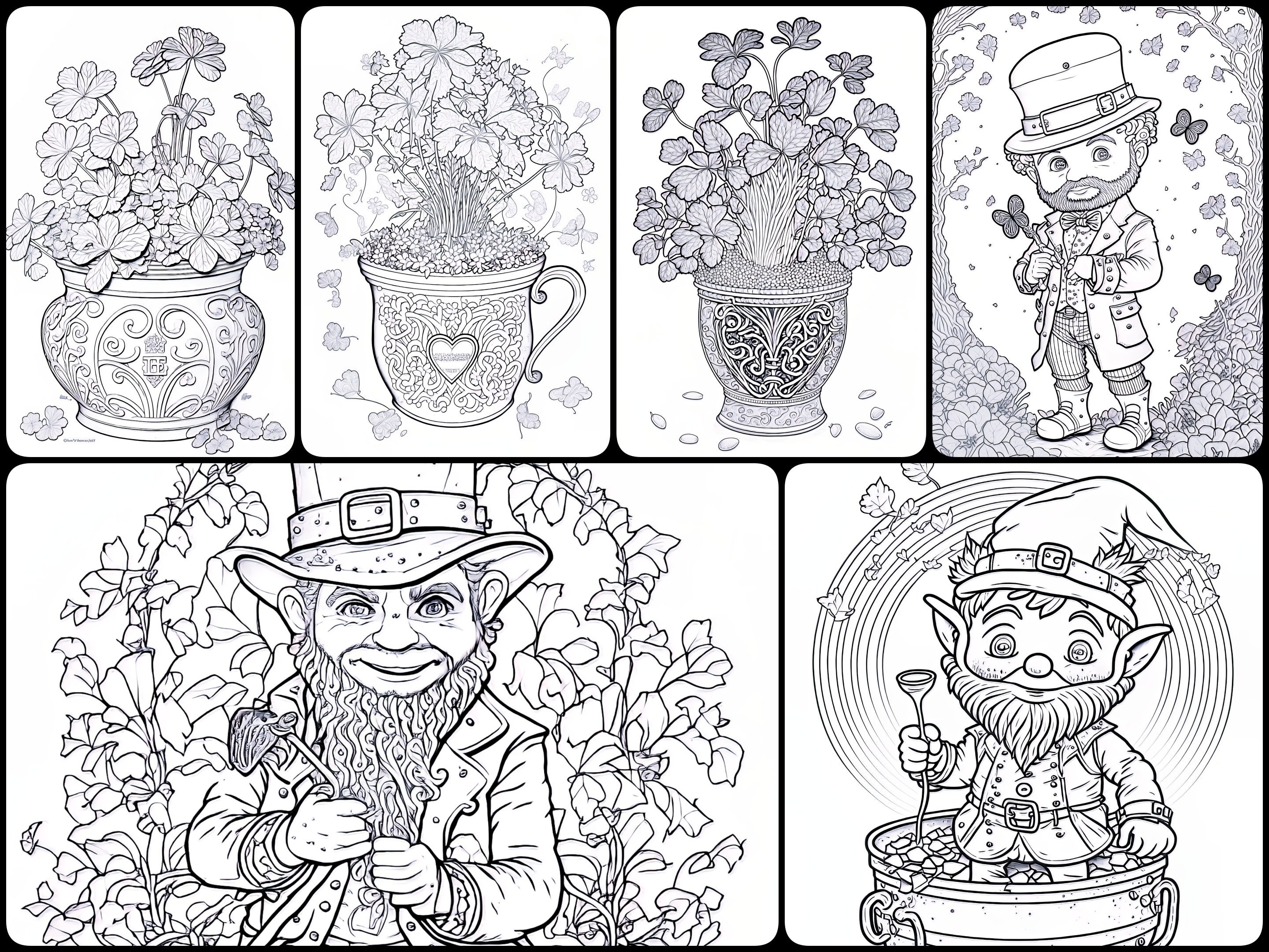 St. Patrick's Day, Cute Leprechaun Coloring Pages ,printable Pdf ...