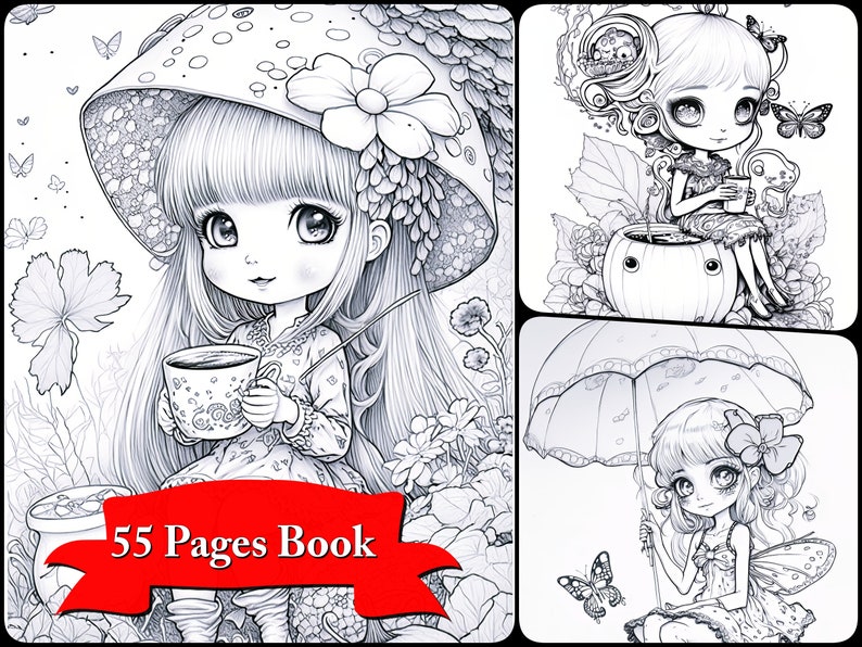 Cute Anime Coloring Books for Kids and Adults, Color Your World With ...