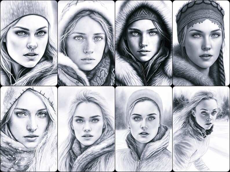 25 Pages Winter Grayscale Coloring Pages of Teenagers for Everyone ...