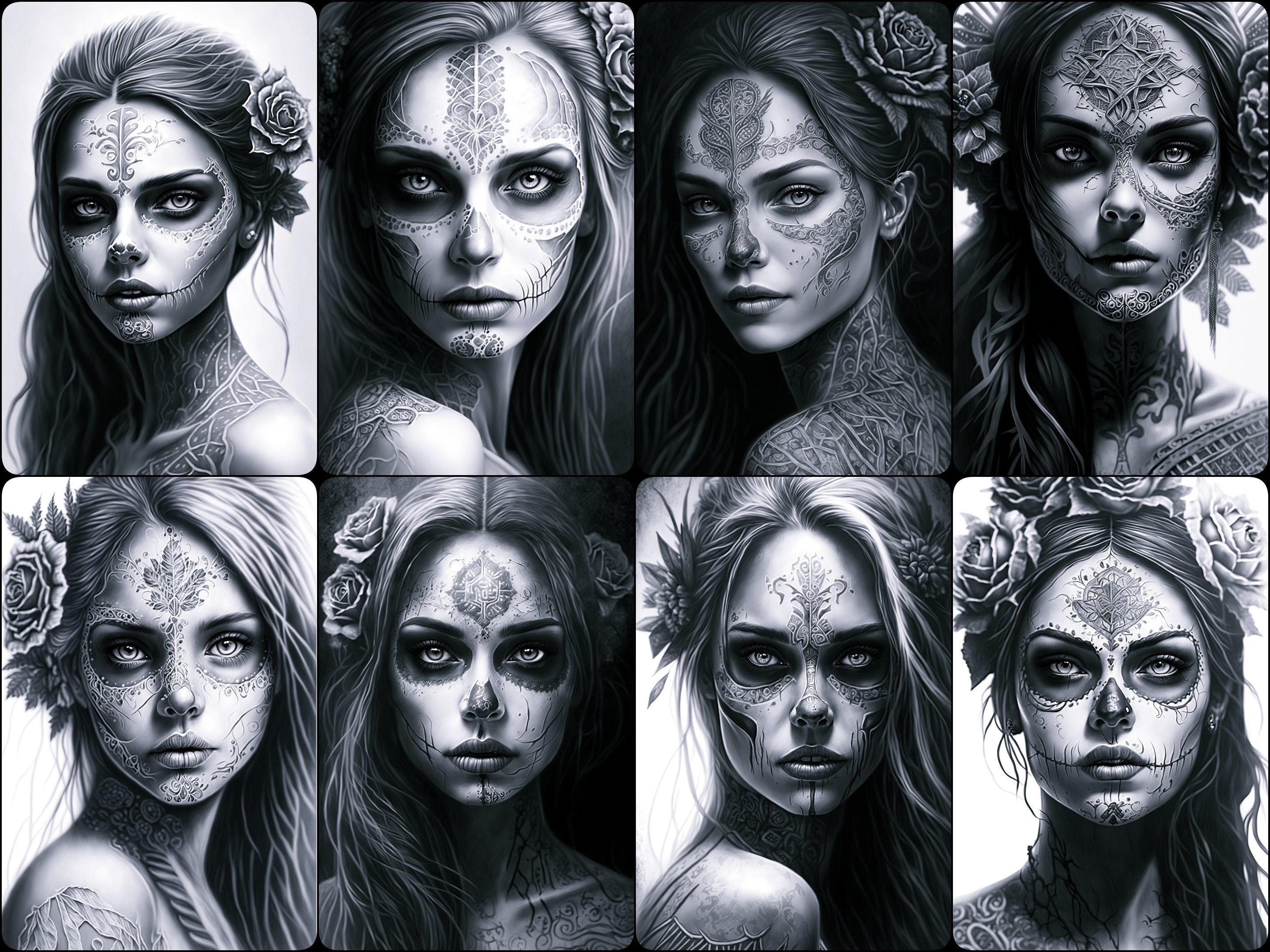 25 Pages of La Catrina Angel Day of the Dead Beautiful Girl Adult ...