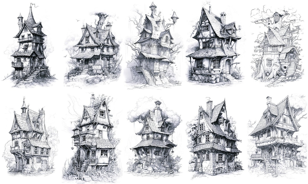 Witches Cottage Coloring Book for Fans of the Magical and - Etsy