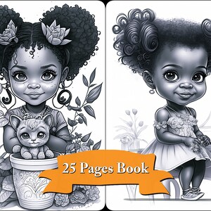 25 Pages Nature Princess Black Girl Coloring Book for Kids & Adults PDF ...