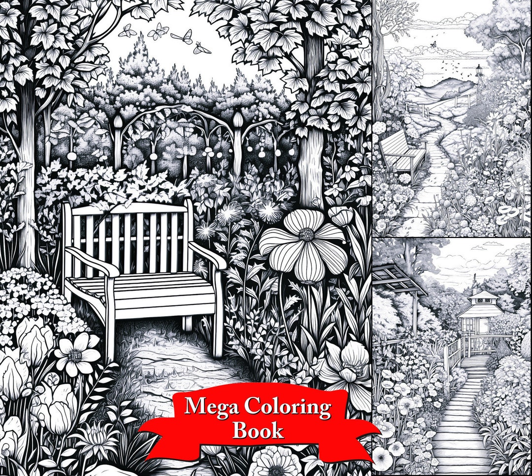 A Flower Garden Coloring Book for Nature Lovers, Coloring Pages for ...