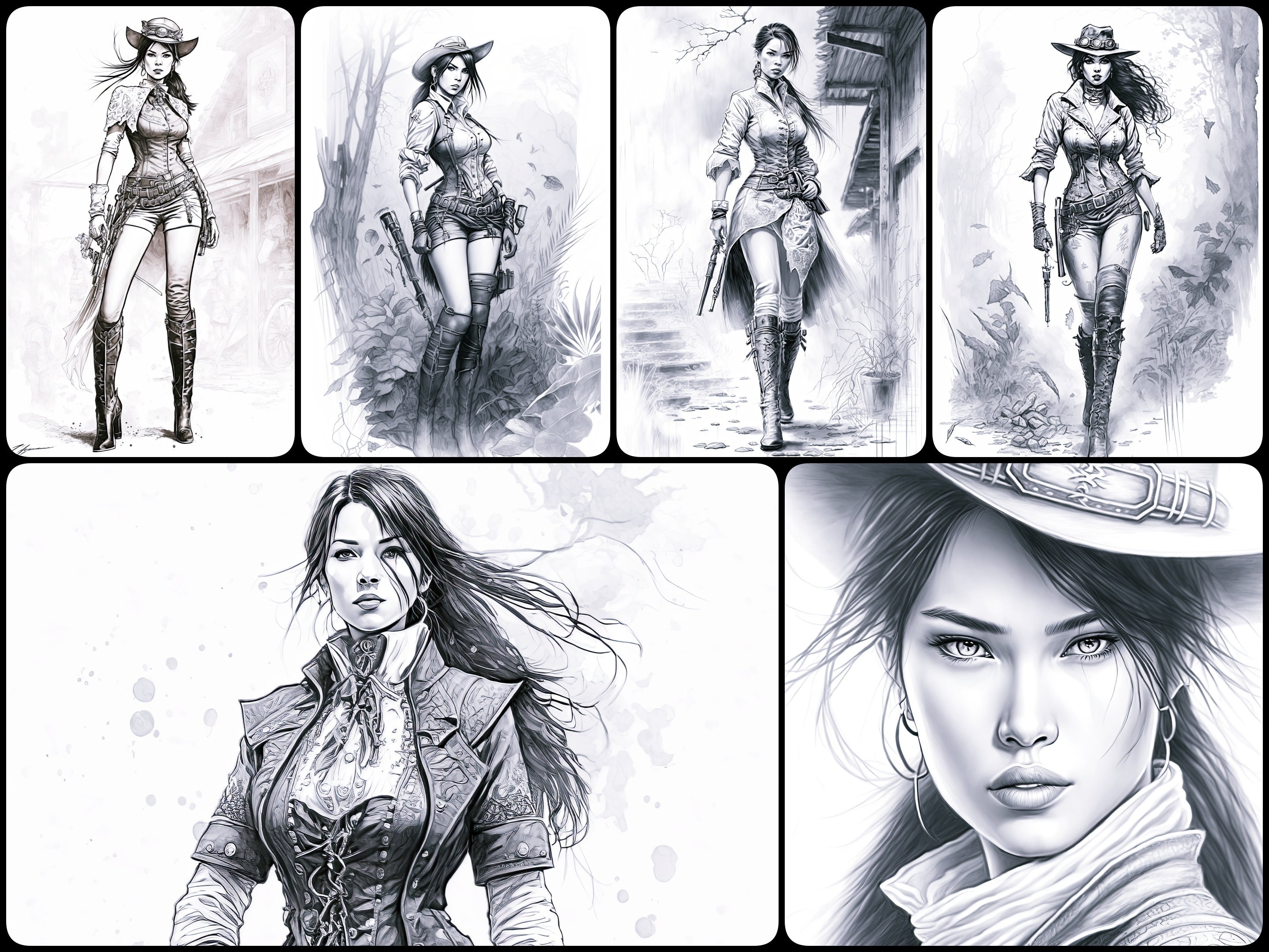 Beautiful Asia Woman Coloring Book Creative Hobby for Women Mindfulness ...