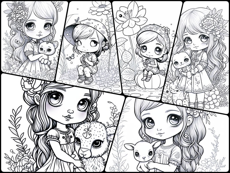 Cute Kawaii Girl Portrait Coloring Page Unleash Your Creativity With ...