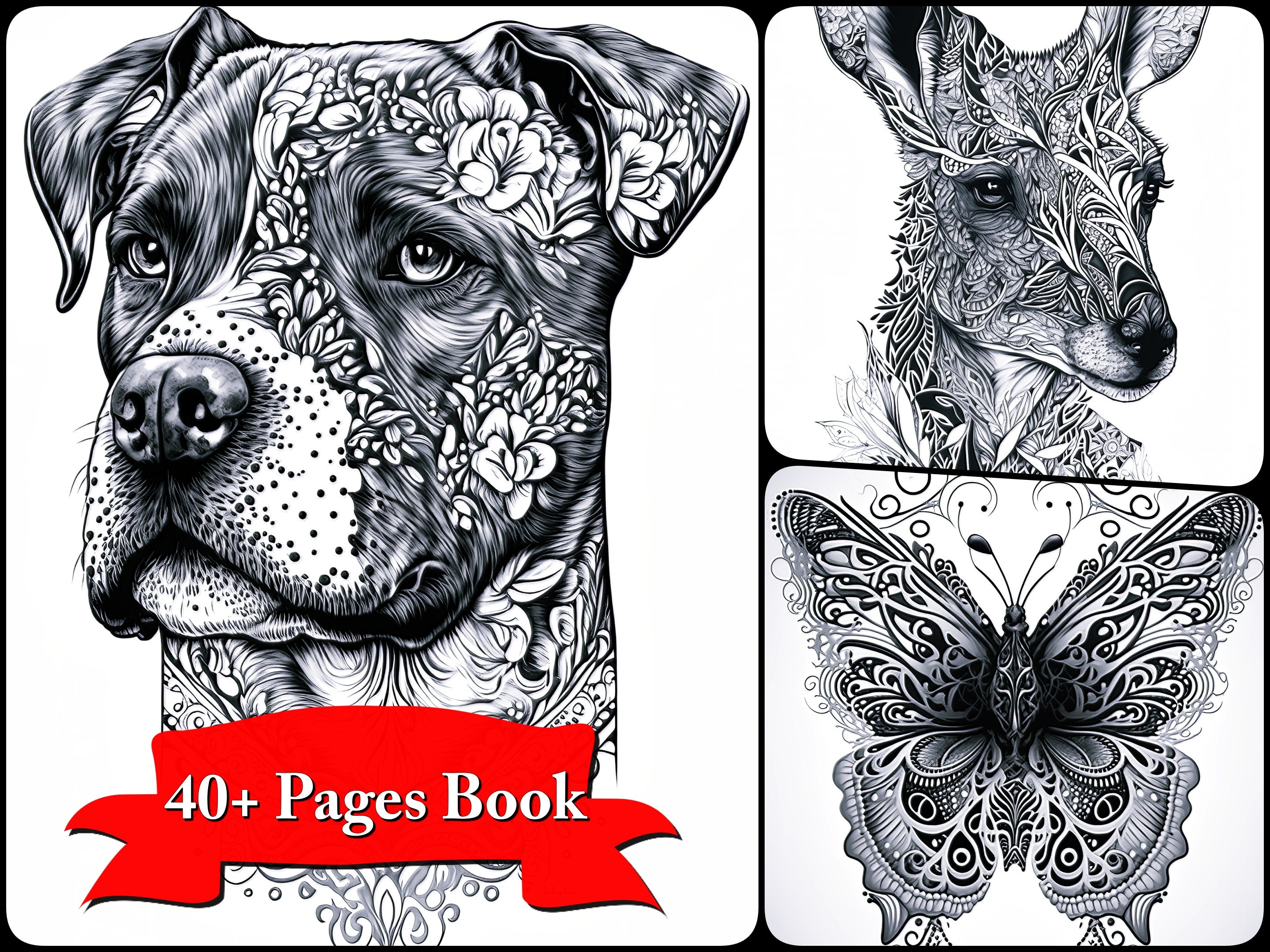 Animal Mandalas Coloring Book Animal Motif Coloring Book Adult - Etsy