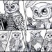 Relaxing Whimsical Owl Creatures Coloring Book for Adults grayscale ...