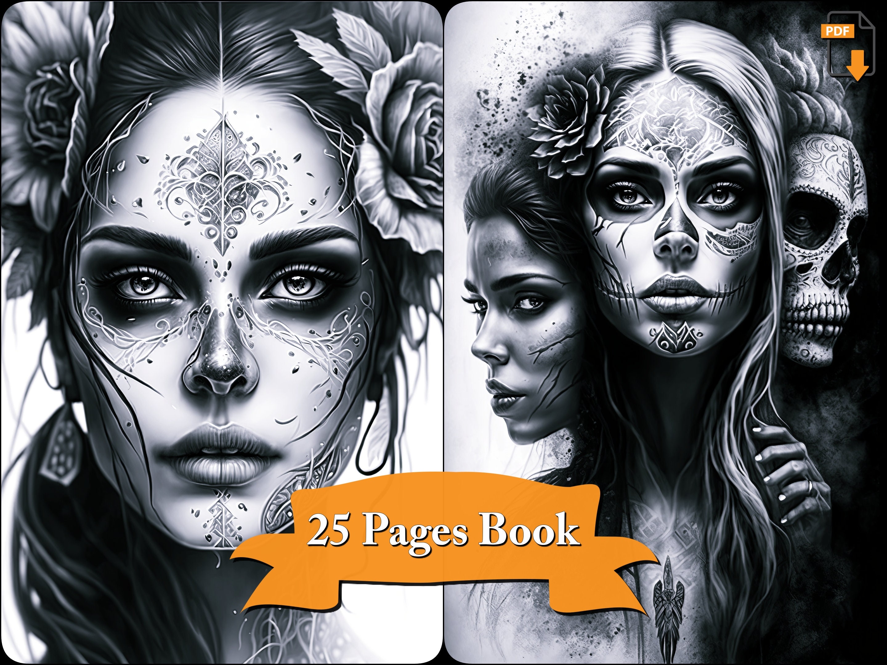 25 Pages of La Catrina Angel Day of the Dead Beautiful Girl Adult ...