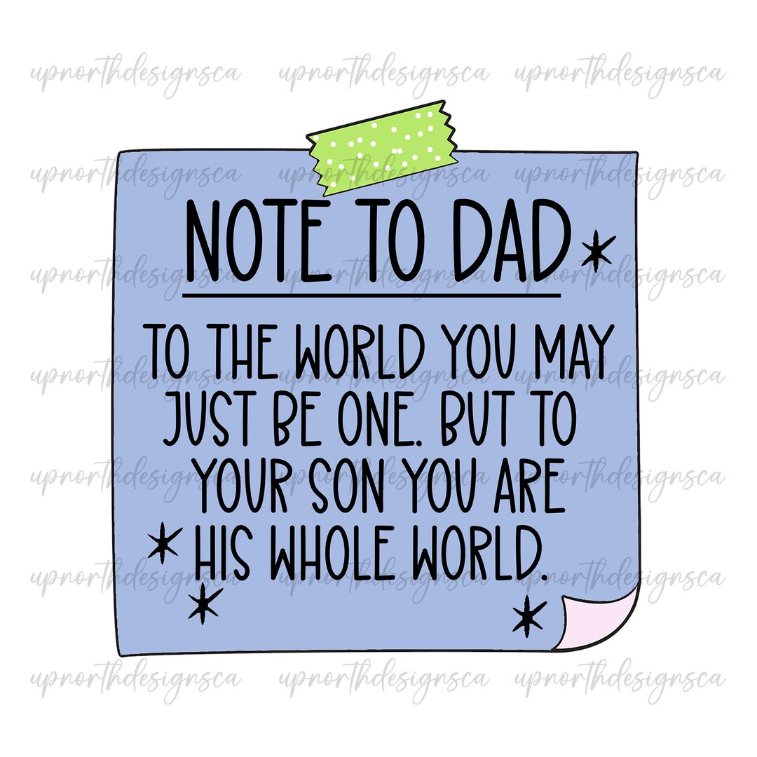 Note to Dad Png From Son Dad Pngm Dad Message From Son Dad - Etsy