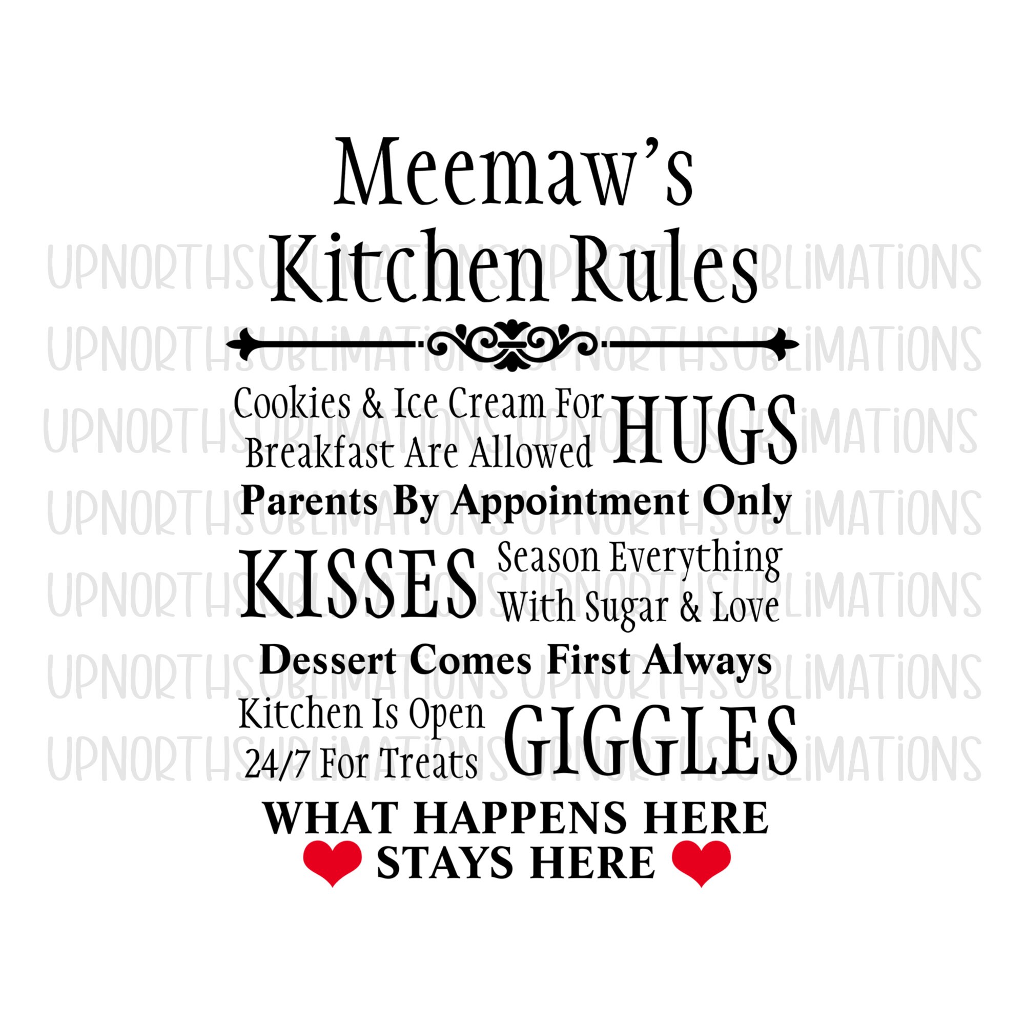Meemaw's Kitchen Rules Svg Png, Meemaw's Rules Svg Png, Meemaw Shirt ...