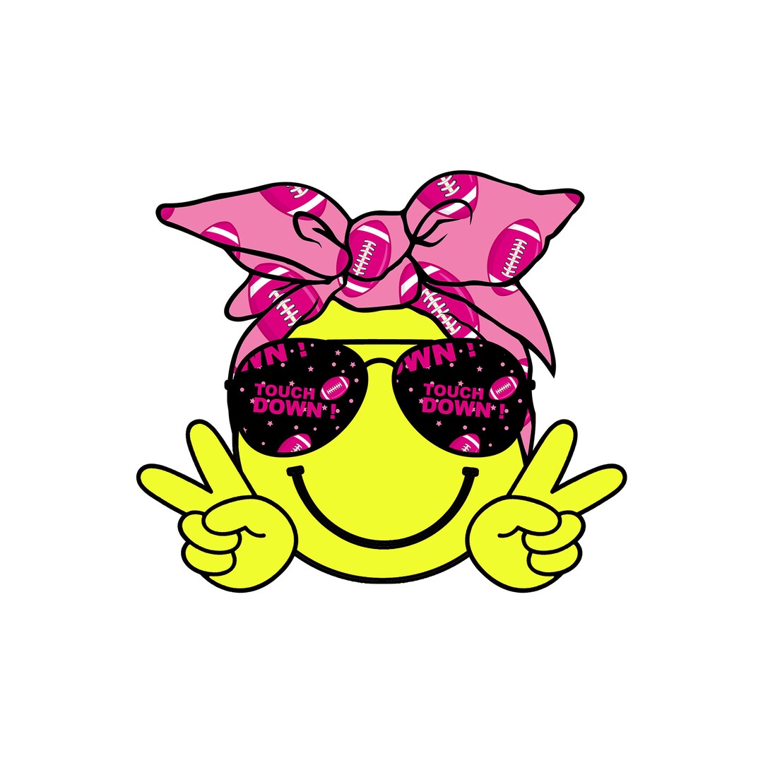 Female Football Smiley Face Png, Football Smiley Png, Pink Football Png ...