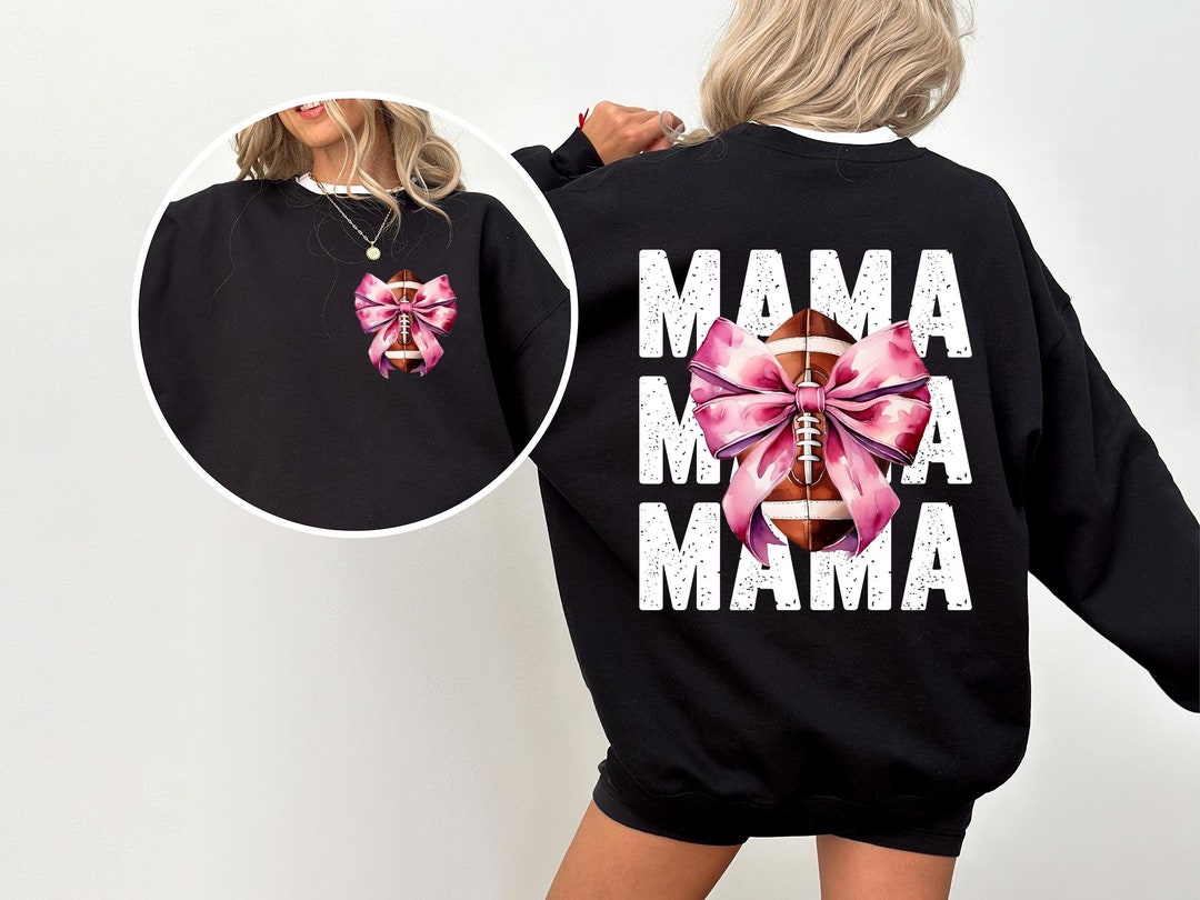 Pink Football Mama Bow Png, Football Coquette Bow PNG, Fall Football ...