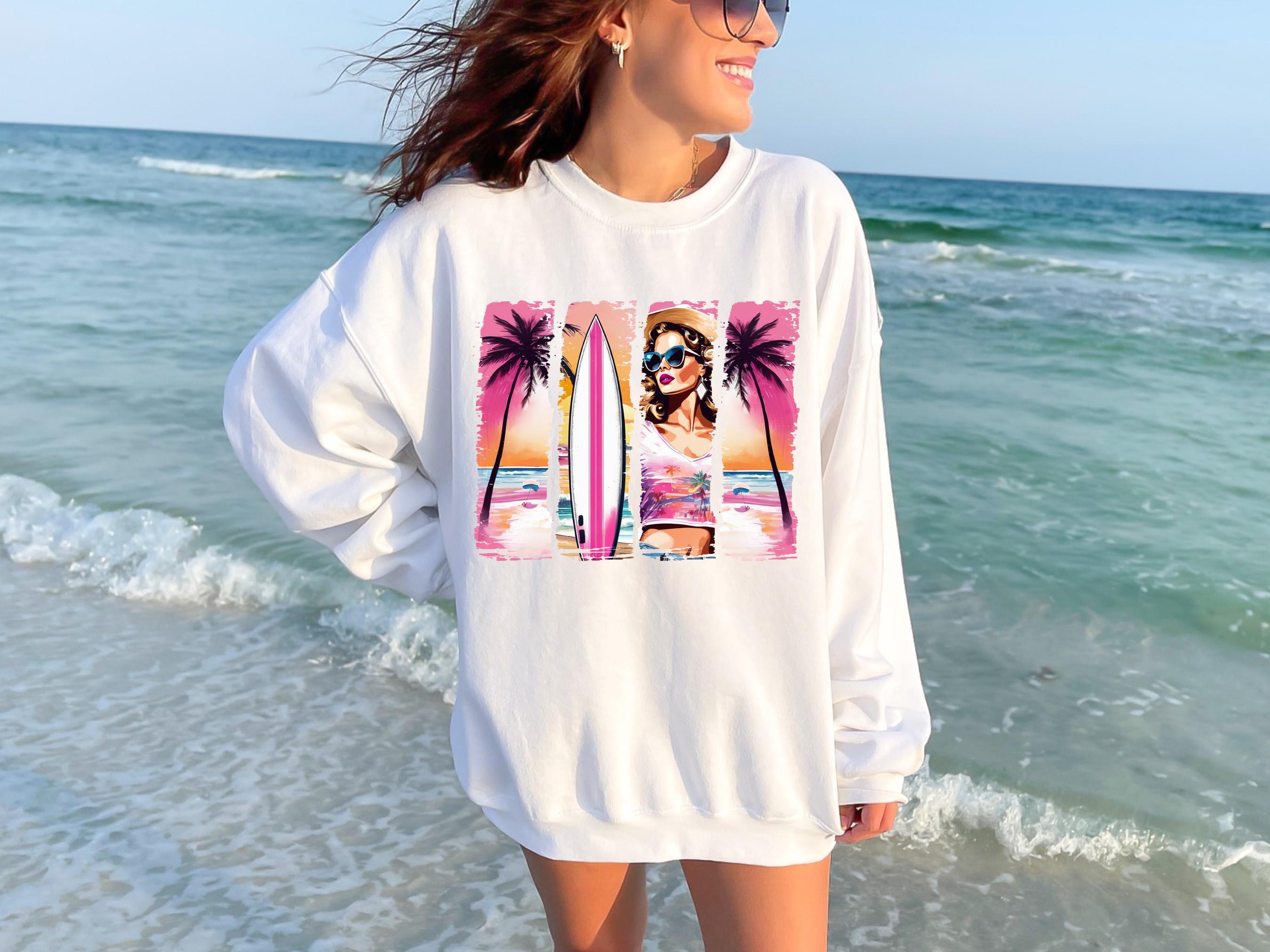 Retro Surf Girl Png, Vintage Summer Png, Pink Summer Png, Summer Girly ...