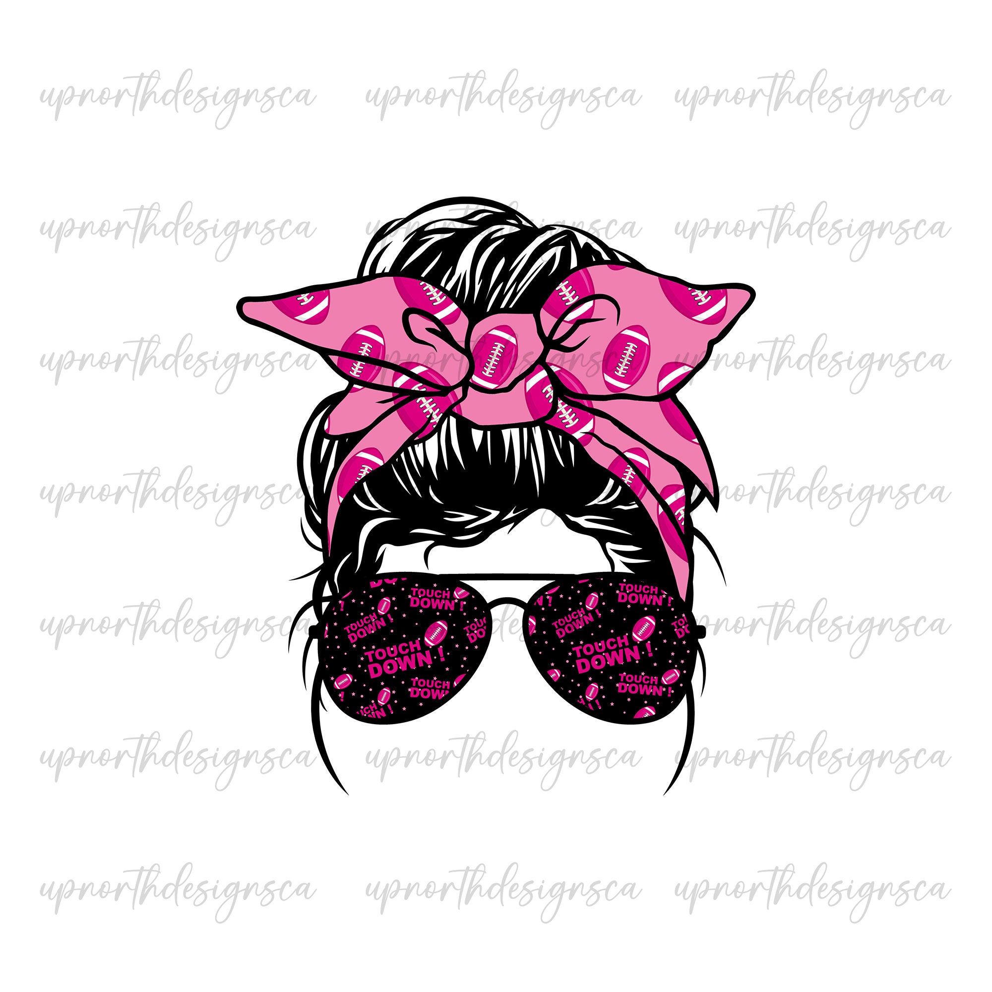 Football Messy Bun Png Football Png Sublimation Design - Etsy